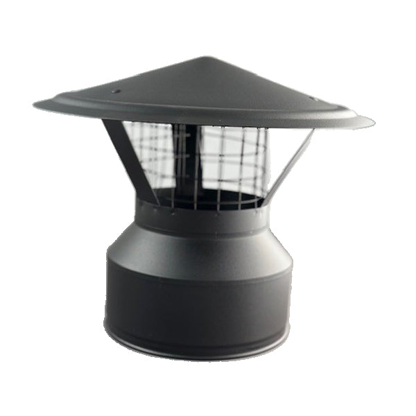 T600 5" Rain Cap / Anti Bird Guard Mesh Cowl - Black - Thermotec