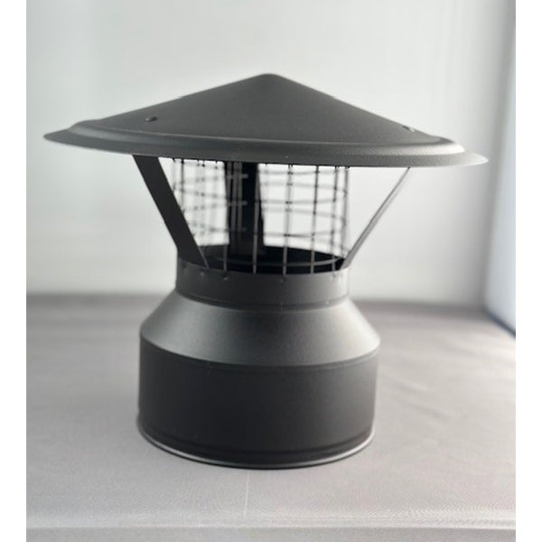 T600 5" Rain Cap / Anti Bird Guard Mesh Cowl - Black - Thermotec
